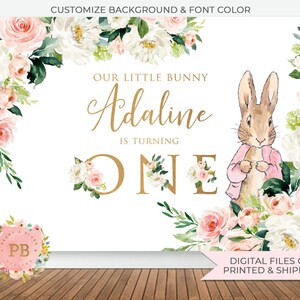 Peter Rabbit Backdrop, Birthday Backdrop, Girl First Birthday, Baby ...
