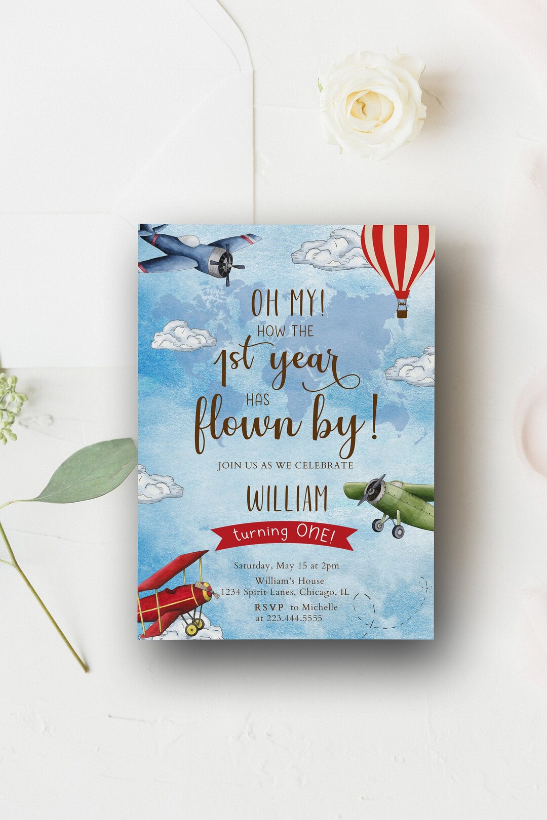 Airplane Invitation, Plane Invitation, Vintage Plane Invitation ...