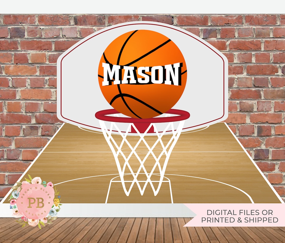 Basketball Backdrop - Basketball Birthday Backdrop, Basketball Baby ...