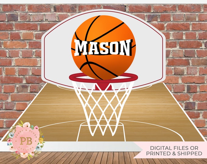 Basketball Backdrop - Basketball Birthday Backdrop, Basketball Baby ...