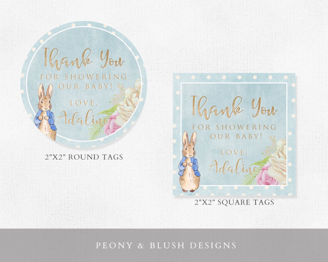 Editable Peter Rabbit Favor Tags Peter Rabbit Baby Shower - Etsy