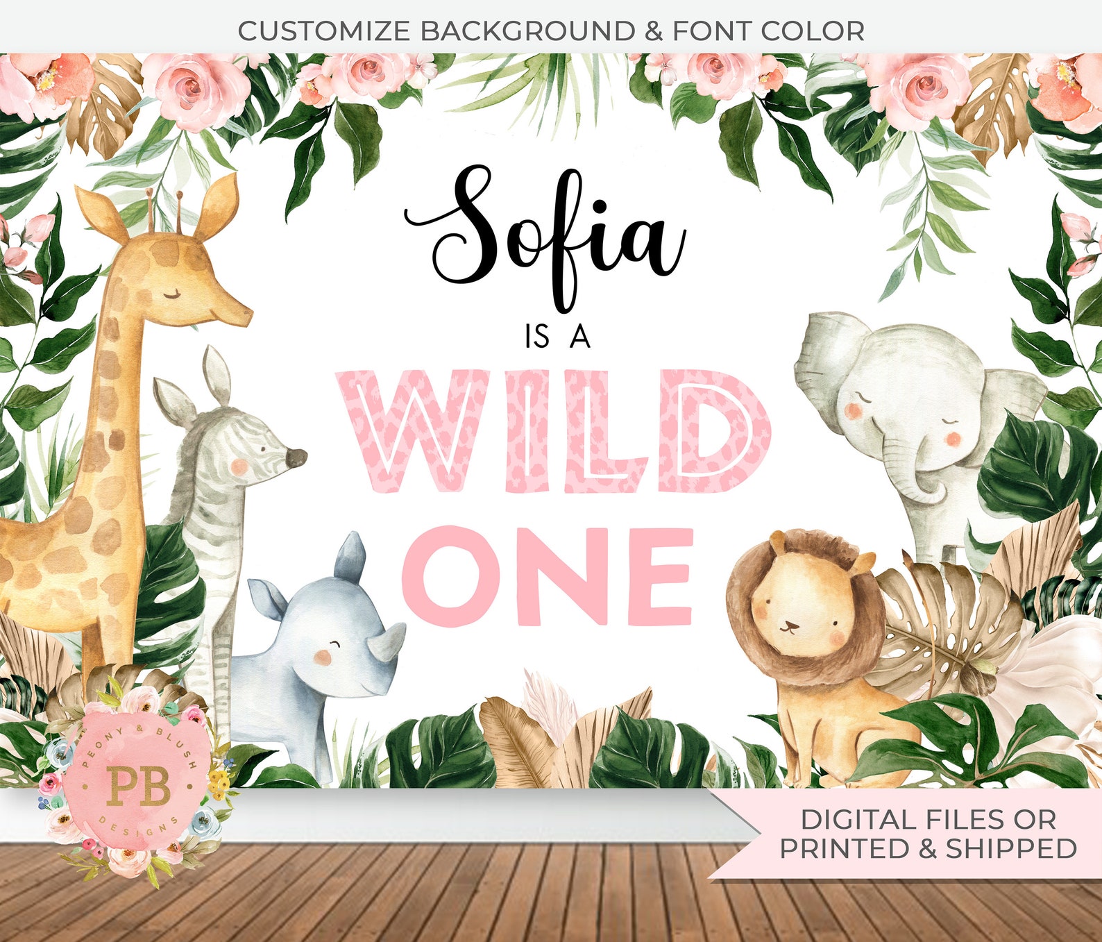 Safari Backdrop, Jungle Backdrop, Safari Party, Wild One, Animals ...