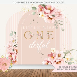 Little Miss Onederful Birthday Backdrop Floral Party Backdrop 1st ...