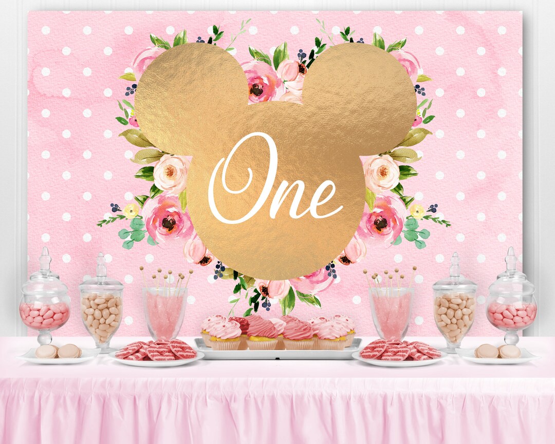 Digital Minnie Birthday Backdrop, Minnie Mouse Party, Digital Backdrop ...