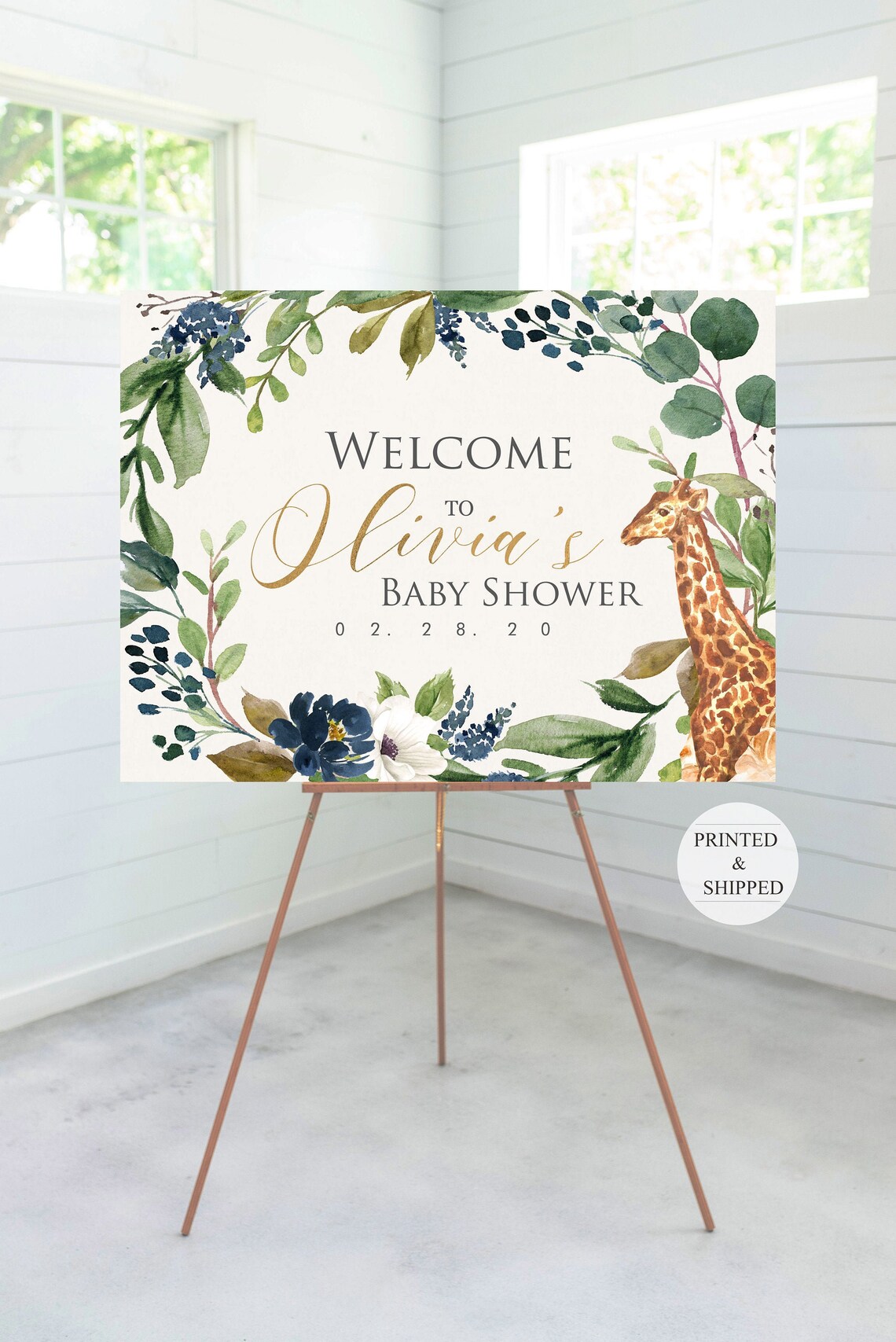 Giraffe Baby Shower Welcome Sign Baby Welcome Sign Giraffe - Etsy