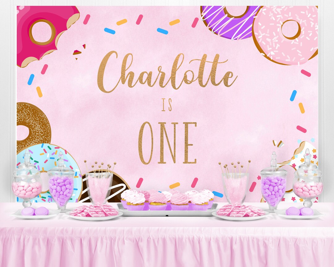Donut Backdrop, Donut Party, Donut Grow Up, Birthday Backdrop, Baby ...