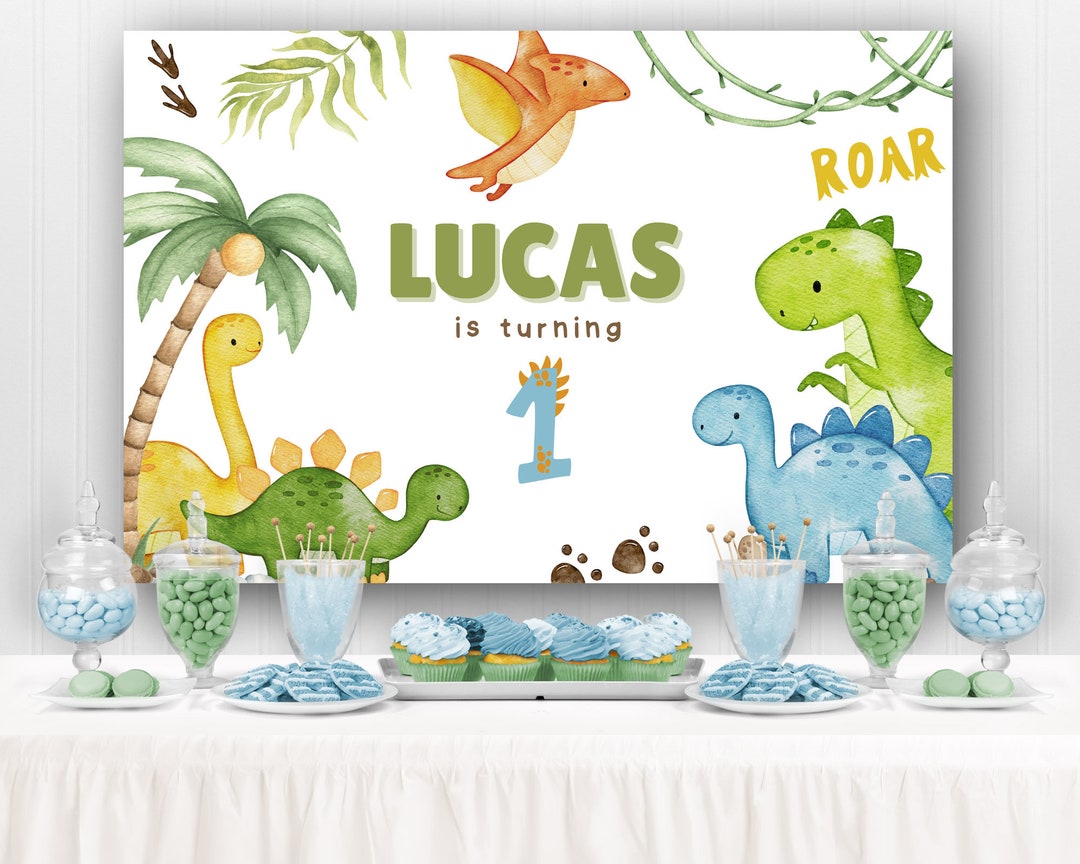 Dinosaur Backdrop, Dinosaur Birthday Banner, Dinosaur Birthday Party ...