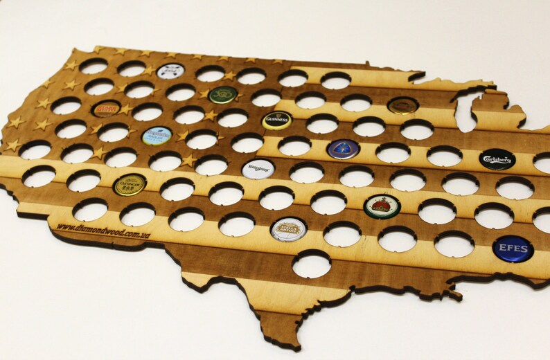 USA Beer Cap Map, Beer Bottle Cap Holder, Display, Beer Aficionado Gift ...
