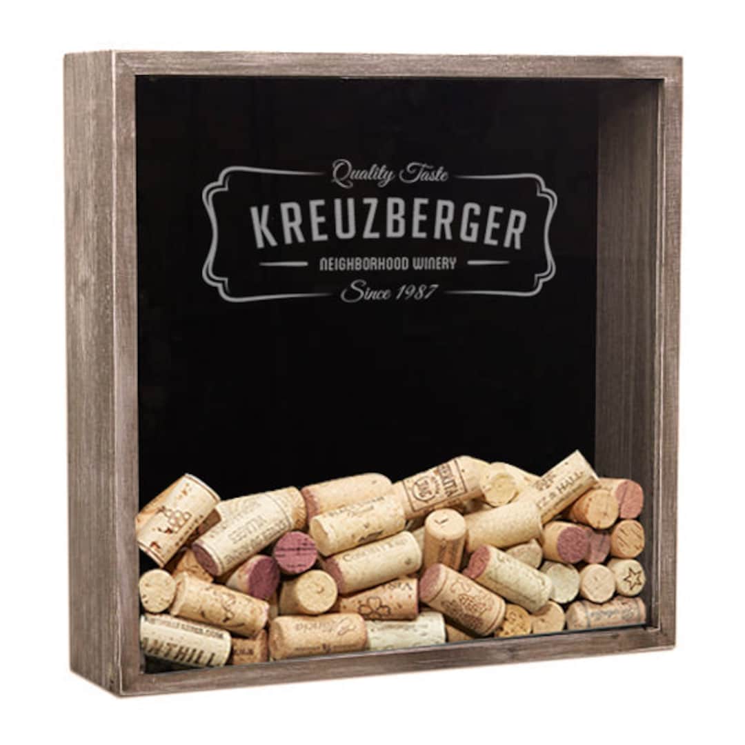 Personalized Wine Cork Holder, Wine Cork Shadow Box, Wedding Gift, Wine ...