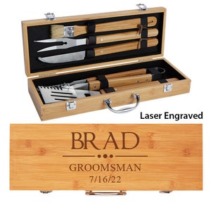 Groomsmen Gift, BBQ Set, Personalized BBQ Set, Best Man Gift, Grilling ...