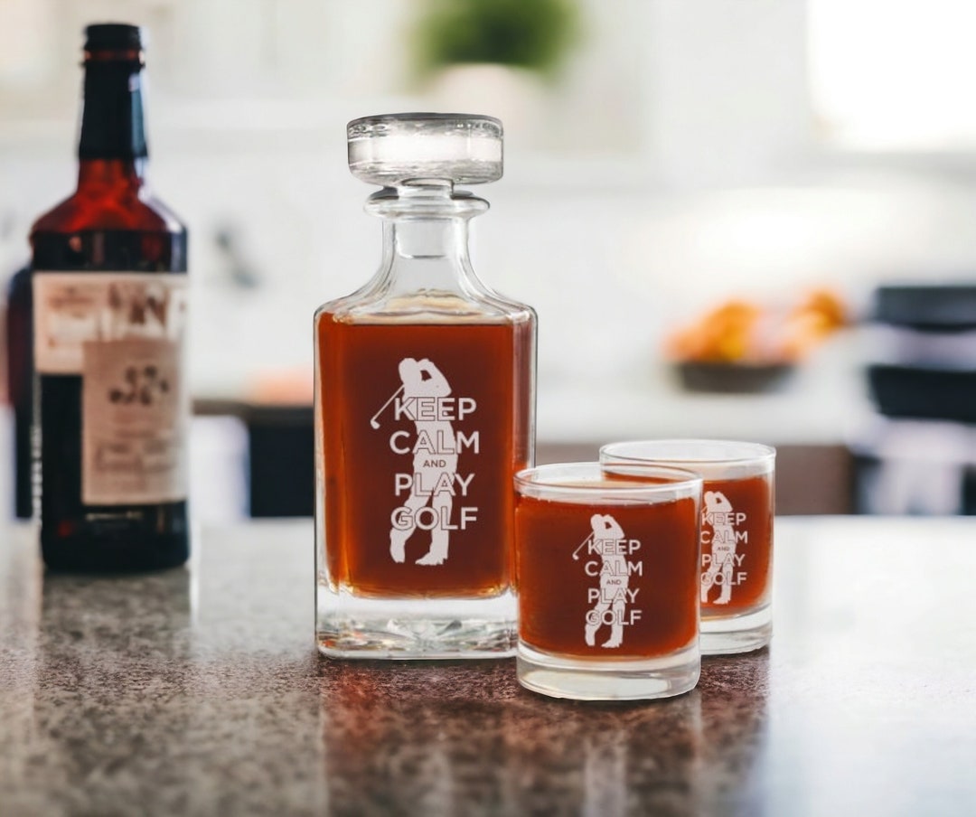 Golf Whiskey Decanter Set With Glasses, Whiskey Glasses, Golf Gift, Dad ...