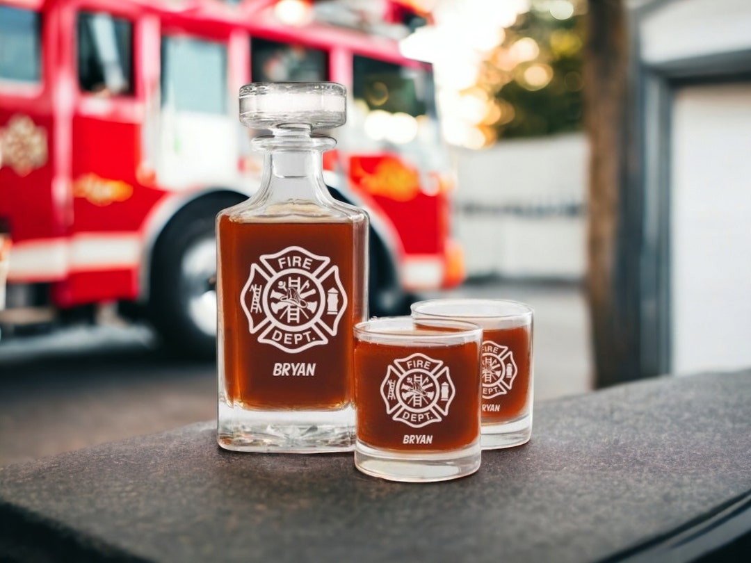 Fireman Whiskey Decanter Set, EMT Whiskey Decanter, Gift for Dad, First ...