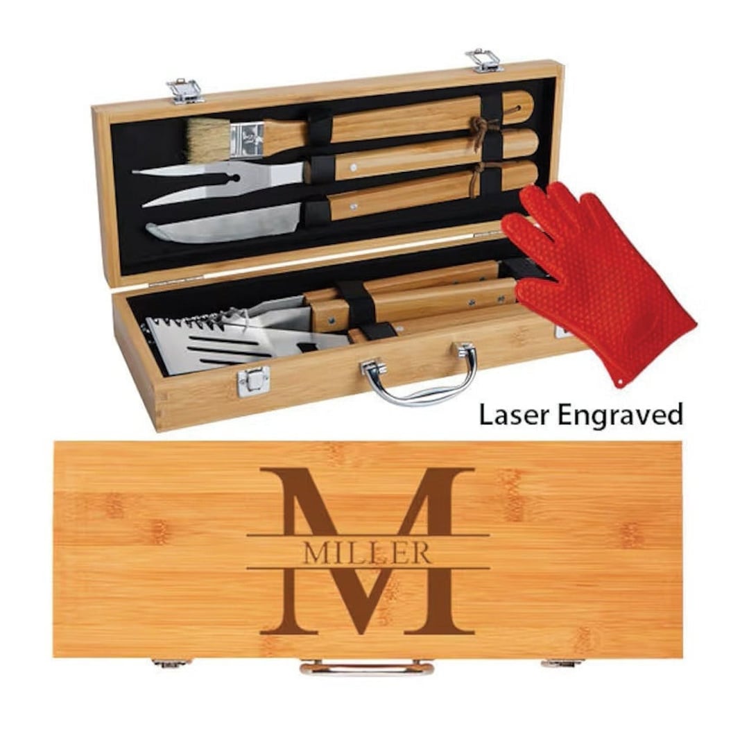 Personalized BBQ Set, Custom Grill Set, Birthday Gift for Dad ...