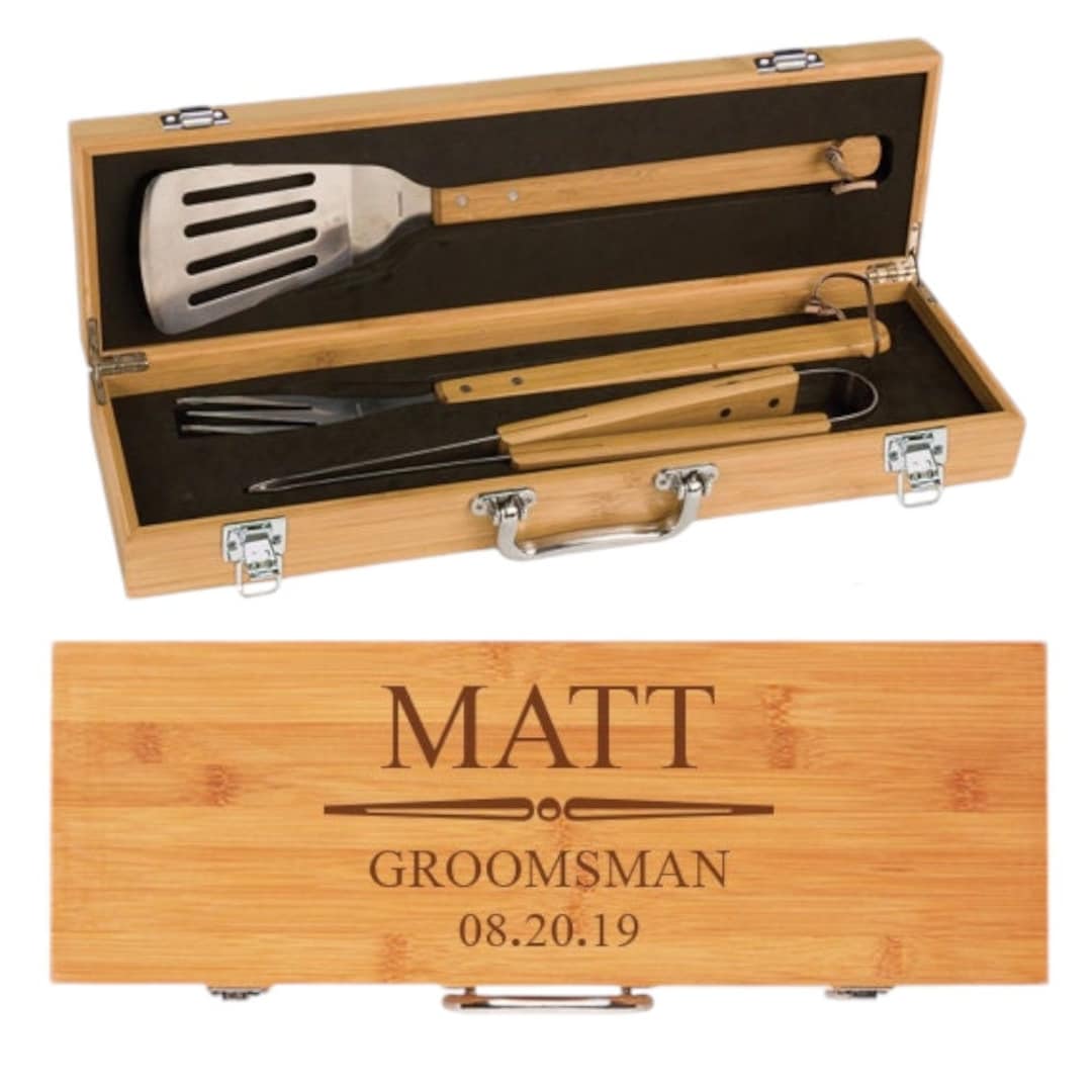 Groomsmen Gift, BBQ Set, Personalized BBQ Set, Best Man Gift, Grilling ...