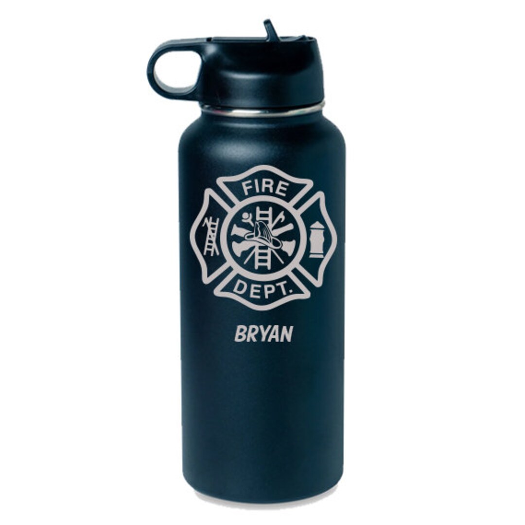 Firefighter Water Bottle With Straw, EMT Water Bottle, Sports Water ...