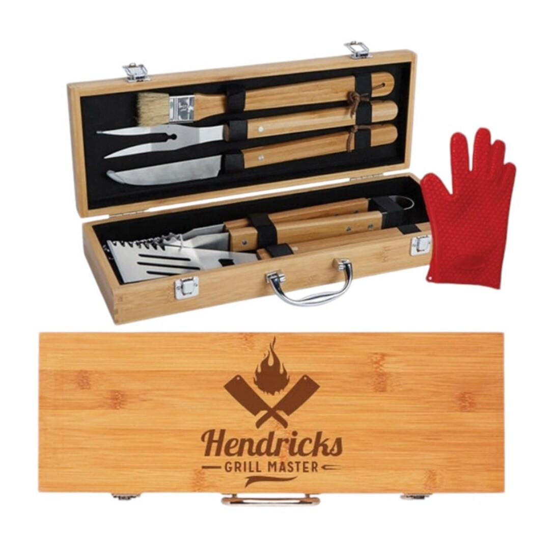 BBQ Set, Personalized BBQ Set, Grilling Gifts, Grill Tools, Custom BBQ ...