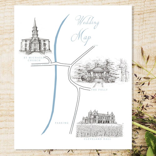 Custom Wedding Map - Etsy