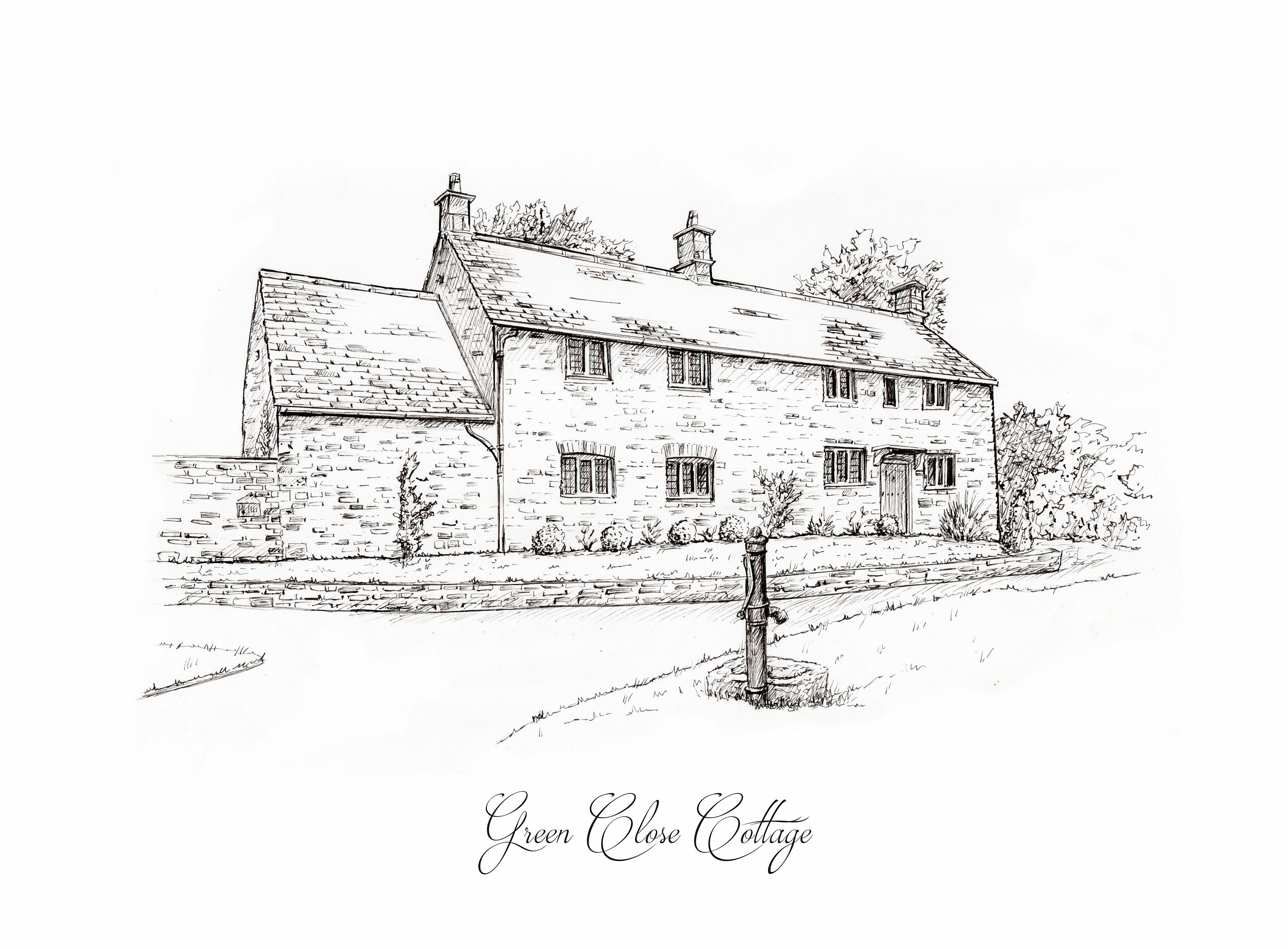 House Drawing Black and White House Warming Gift - Etsy