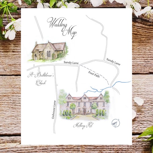 Custom Wedding Directions and Map Information Printable - Etsy