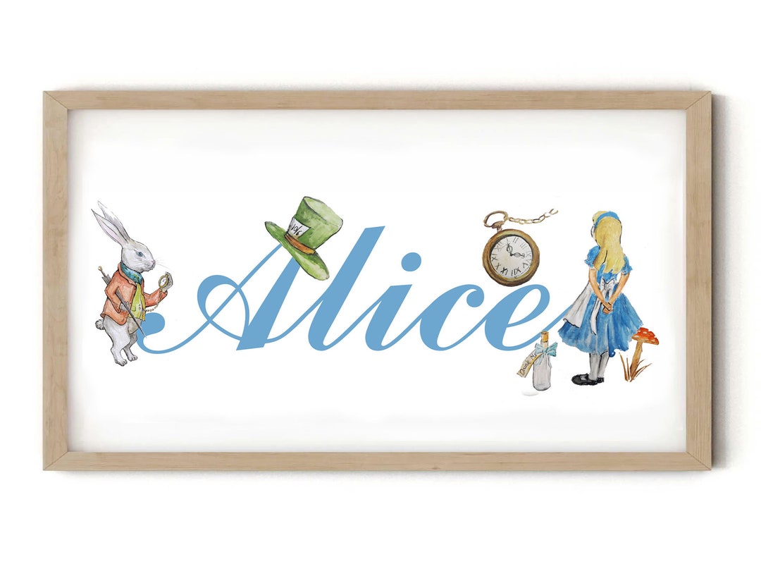 Personalised Alice in Wonderland Name Design | Alice Print | Alice in ...