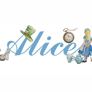 Personalised Watercolour Alice Print | Wonderland Name Art (A5, A4, A3 ...
