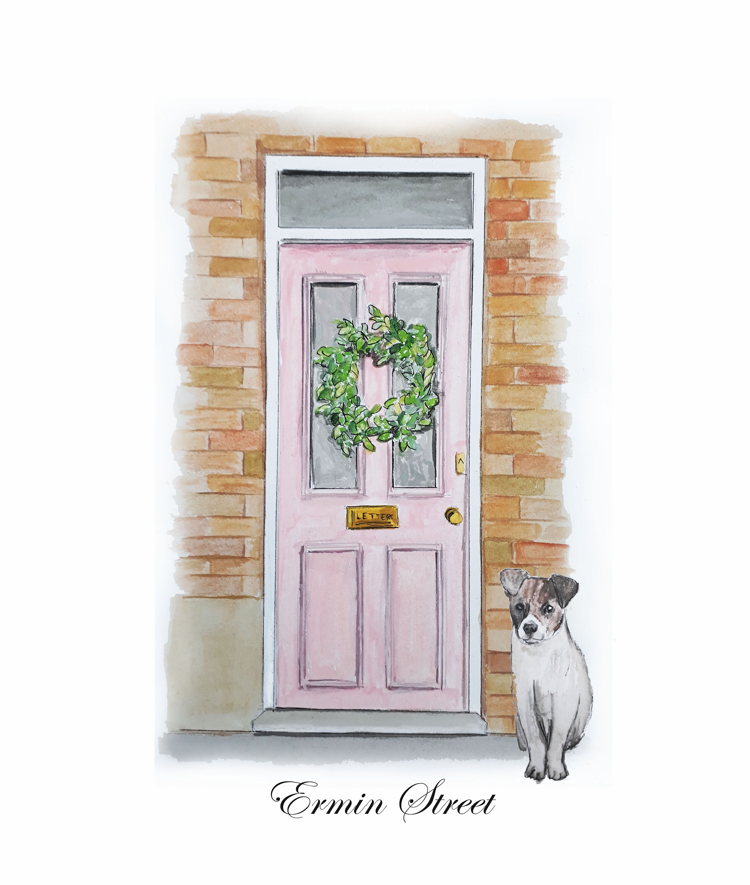 House, Front Door Painting/ Drawing, Personalised, House Warming Gift ...