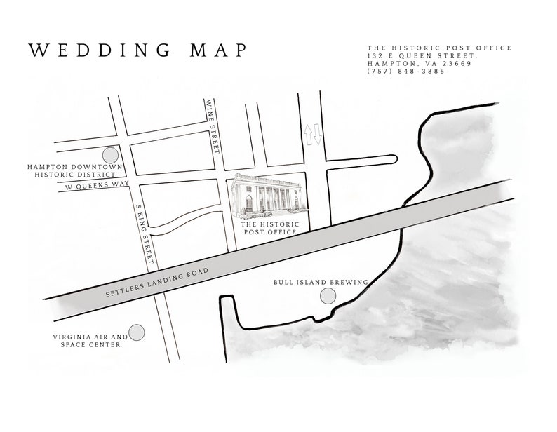 Custom Wedding Venue Map Illustration wedding Map - Etsy