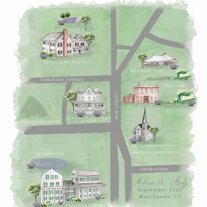 Custom Painted Wedding Venue Map Illustration wedding Map, Destination ...