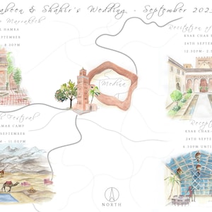 Custom Painted Wedding Venue Map Illustration -wedding Map, Destination ...