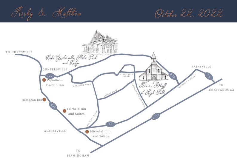 Custom Wedding Venue Map Illustration wedding Map - Etsy UK