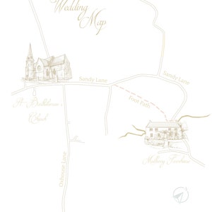 Custom Painted Wedding Venue Map Illustration wedding Map - Etsy