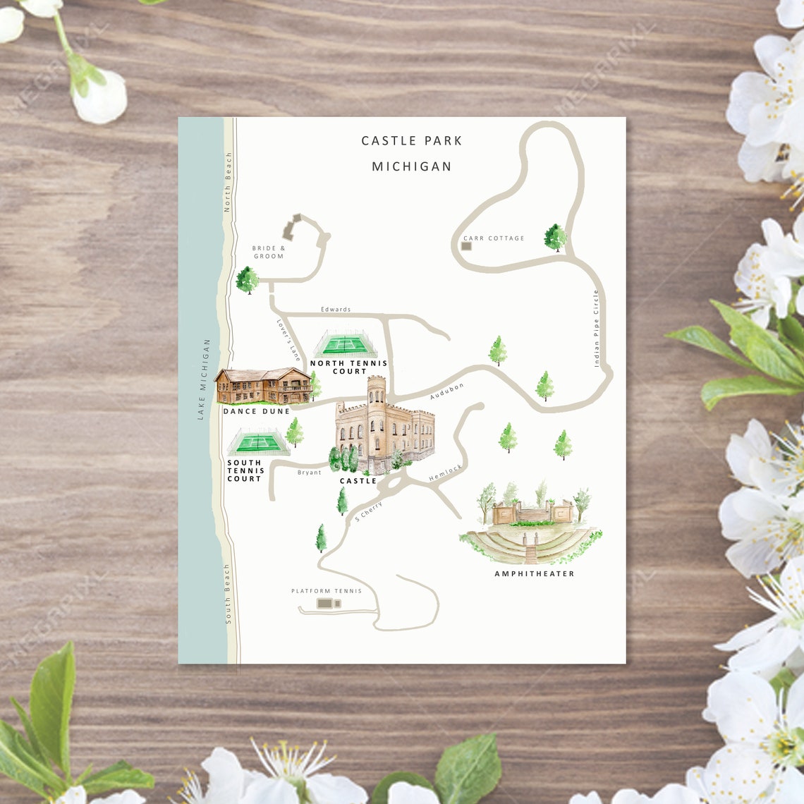 Custom Painted Wedding Venue Map Illustration wedding Map - Etsy