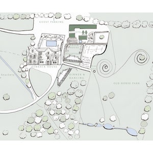 Custom Wedding Venue Map Illustration wedding Map, Destination Wedding ...