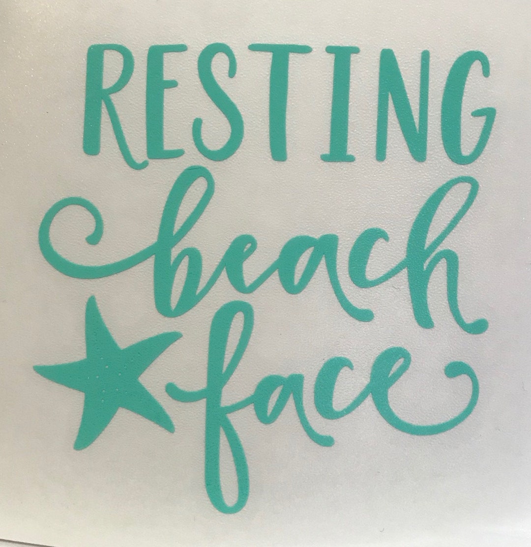 Resting Beach Face Vinyl Decal Sticker/beach/vinyl/decal/sticker/yeti ...