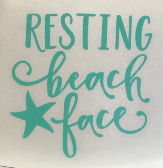 Resting Beach Face Vinyl Decal - Etsy