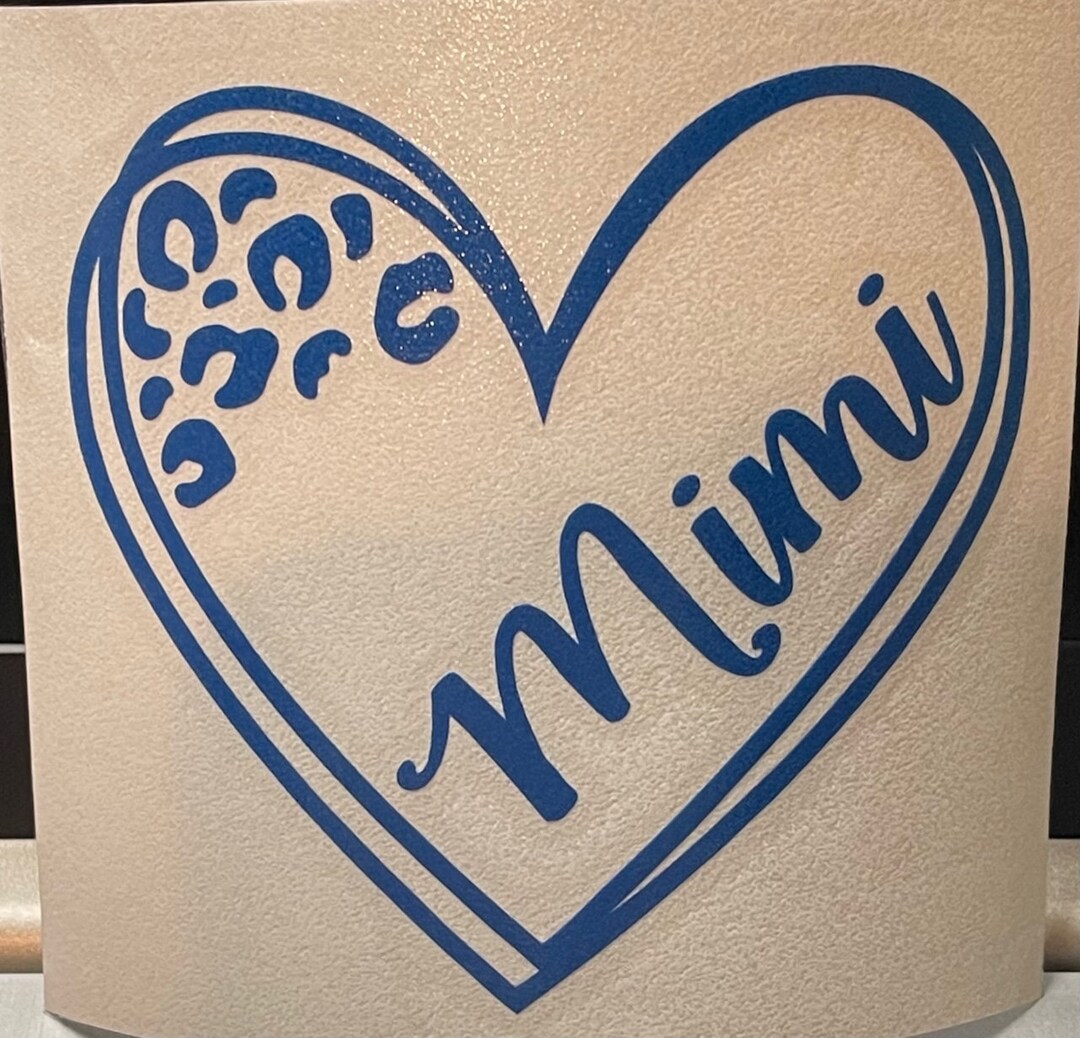 Mimi Leopard Heart Vinyl Decal Sticker/mimi/leopard/heart/sticker/decal ...