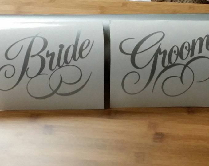 Bride and Groom Vinyl Decals, Bride Decal, Groom Decal, Bride & Groom ...