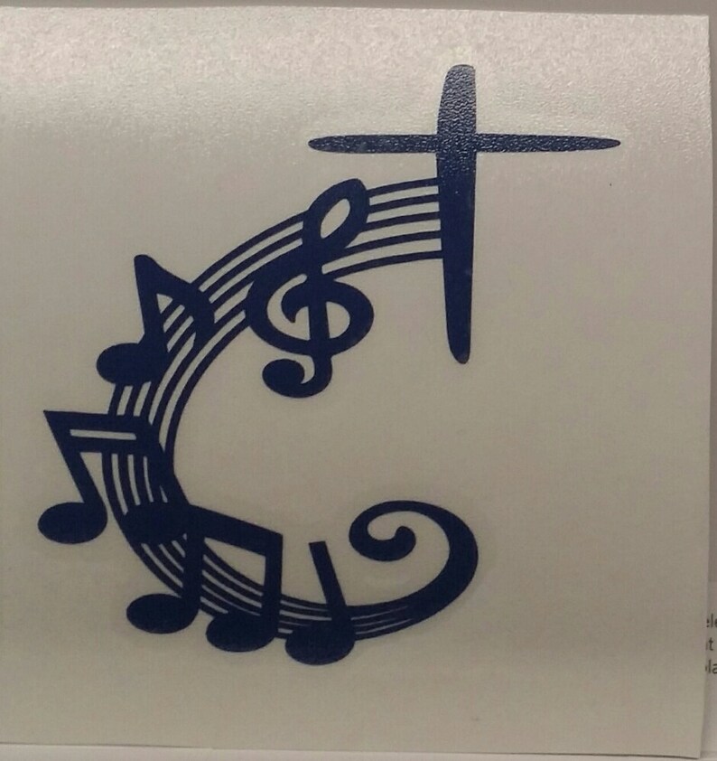 Church Music Vinyl Decal Sticker/music Decal/cross Decal/yeti Decal/car ...