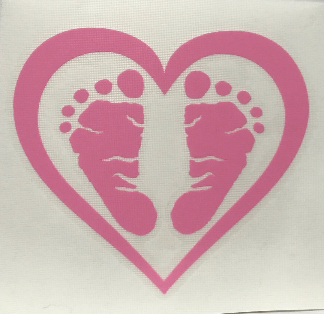 Baby Feet Love Vinyl Decal Sticker/heart/baby Boy/baby Girl/baby Shower ...