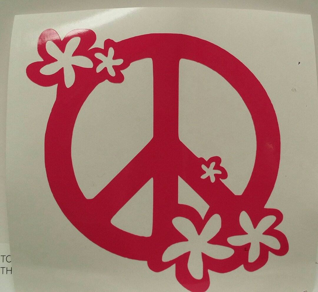 Peace Sign Flower Decal/peace Decal/flower Decal/yeti Decal/car Decal ...