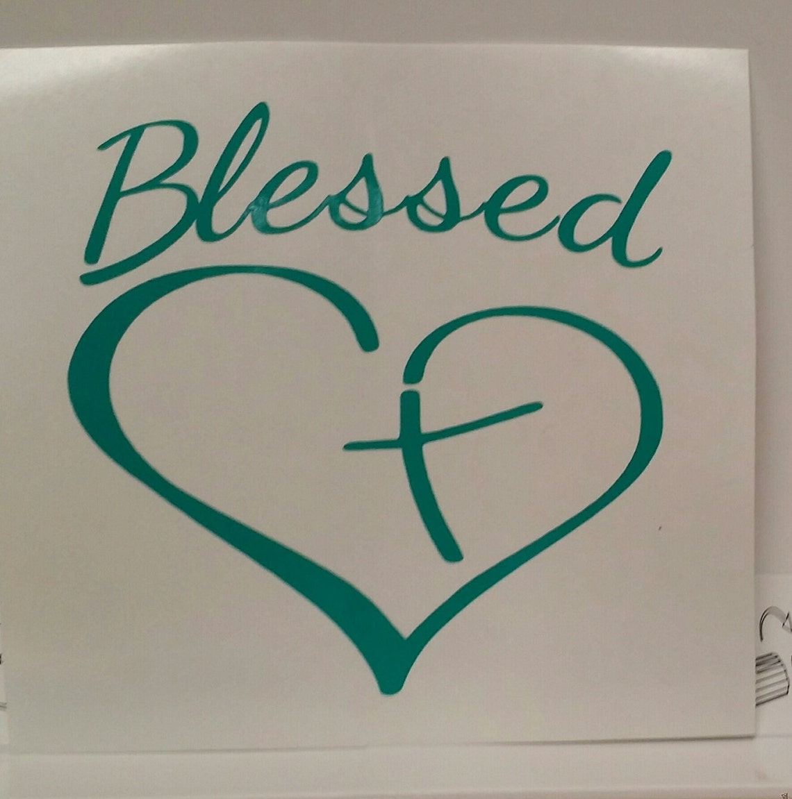 Blessed Heart and Cross - Vinyl Decal- Yeti Decal - Car Decal Sticker ...