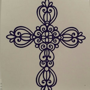 Cross Vinyl Decal Sticker/wrought Iron Cross/cross/vinyl Decal/yeti ...