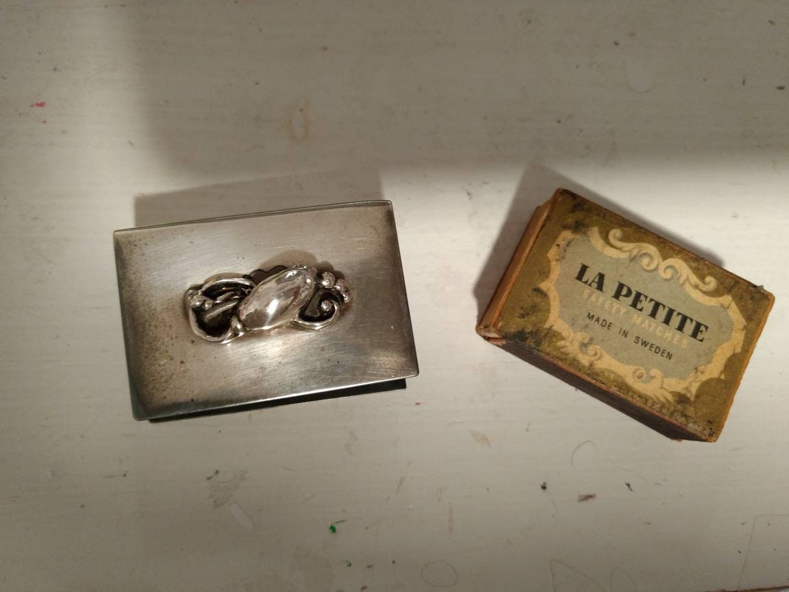 Vintage Sterling Silver Matchbox Holder With Full Box of La Petite ...