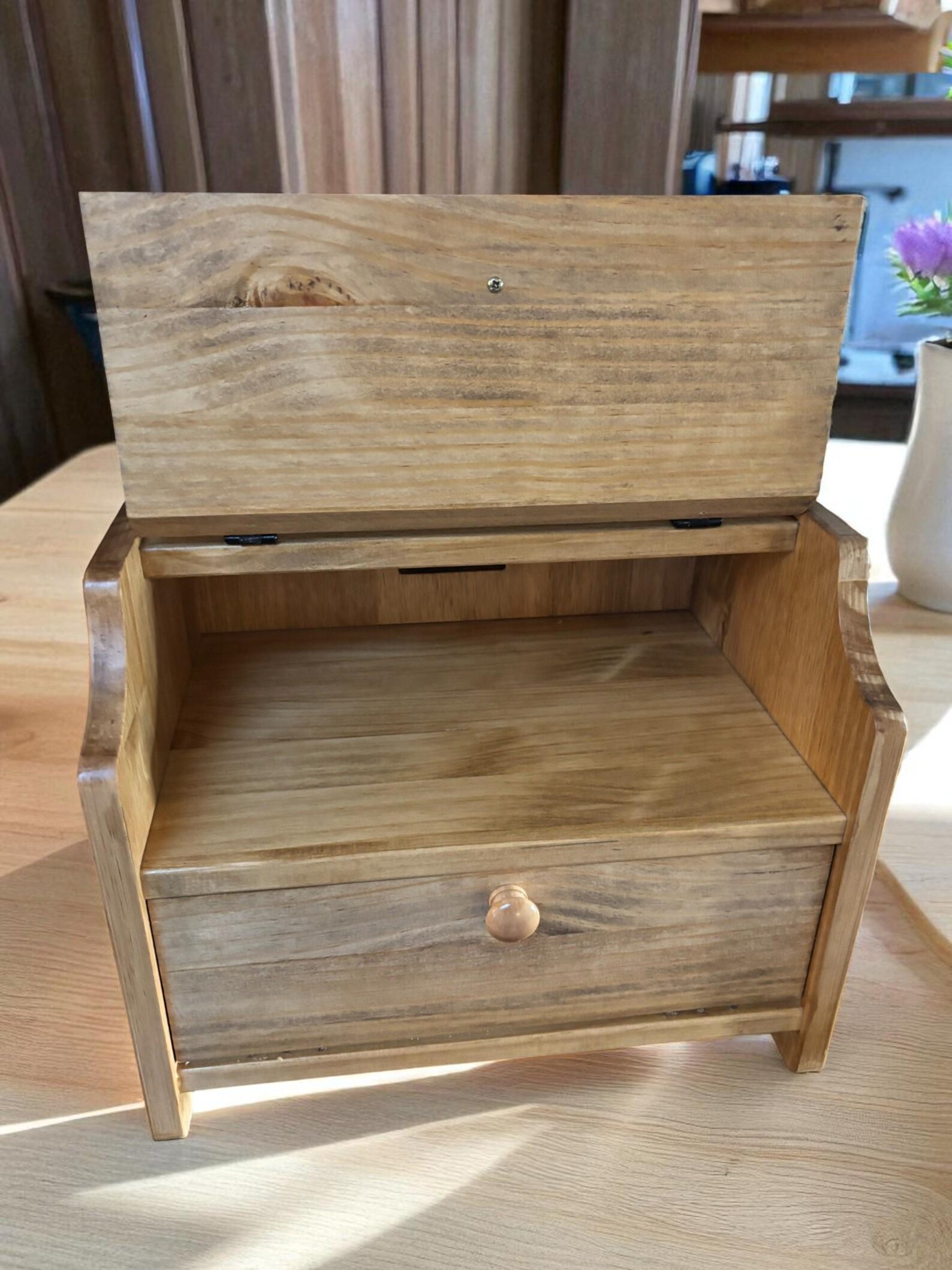 Handcrafted All-wood Bread Box – Natural Kitchen Storage - Etsy