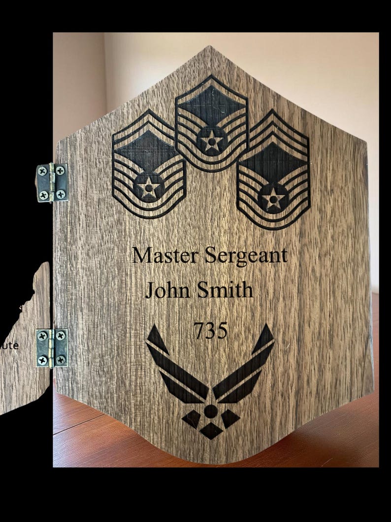 Custom Folding Wood Master Sergeant Plaque – Personalized Military Gift ...