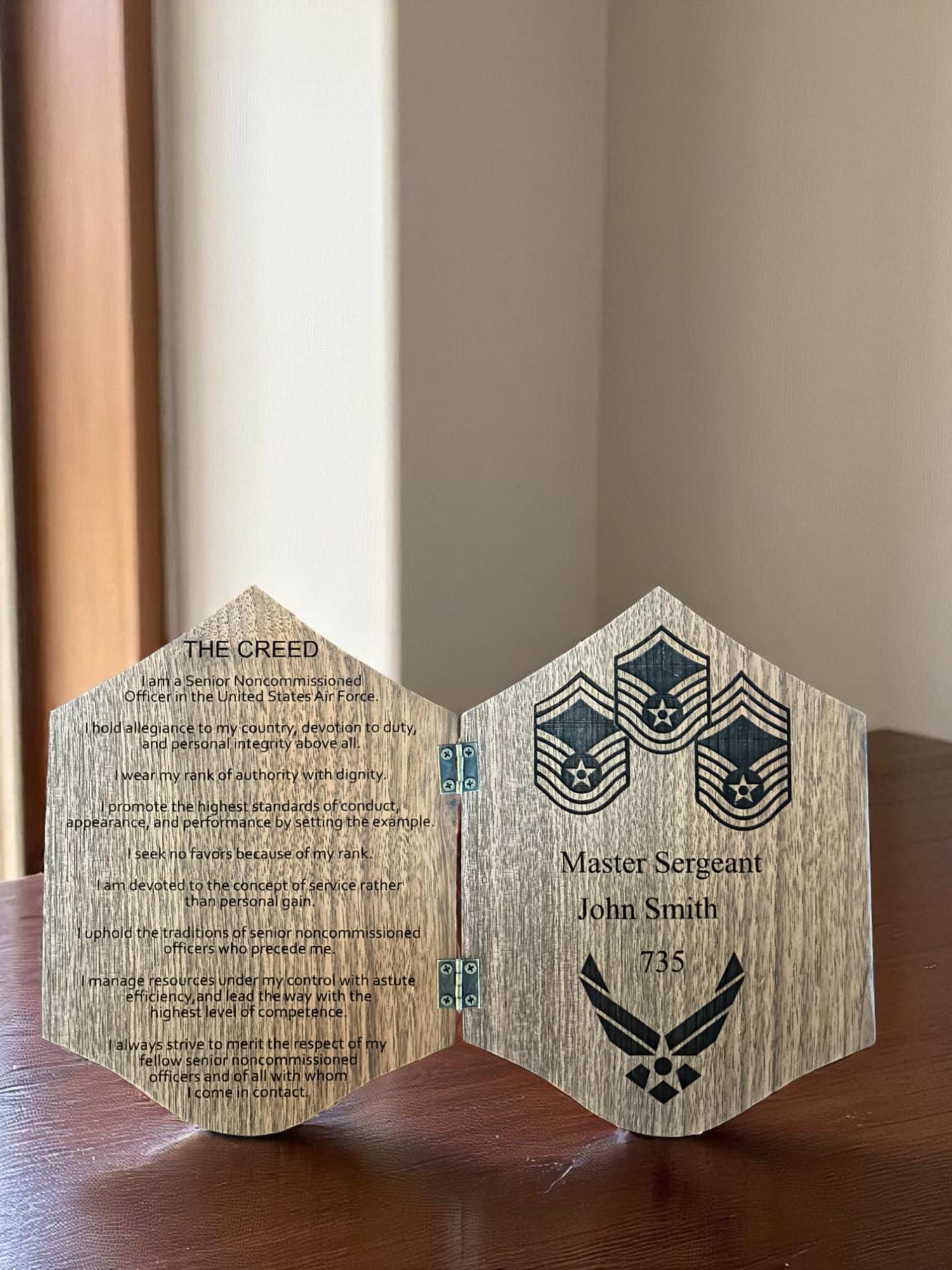 Custom Folding Wood Master Sergeant Plaque – Personalized Military Gift ...