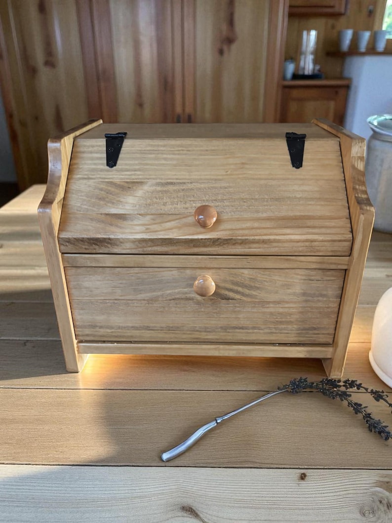 Handcrafted All-wood Bread Box – Natural Kitchen Storage - Etsy