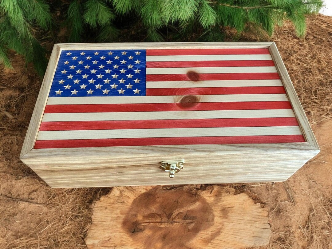 American Flag Box Deluxe/keepsake Box (1 in Stock - Ready to Ship ...