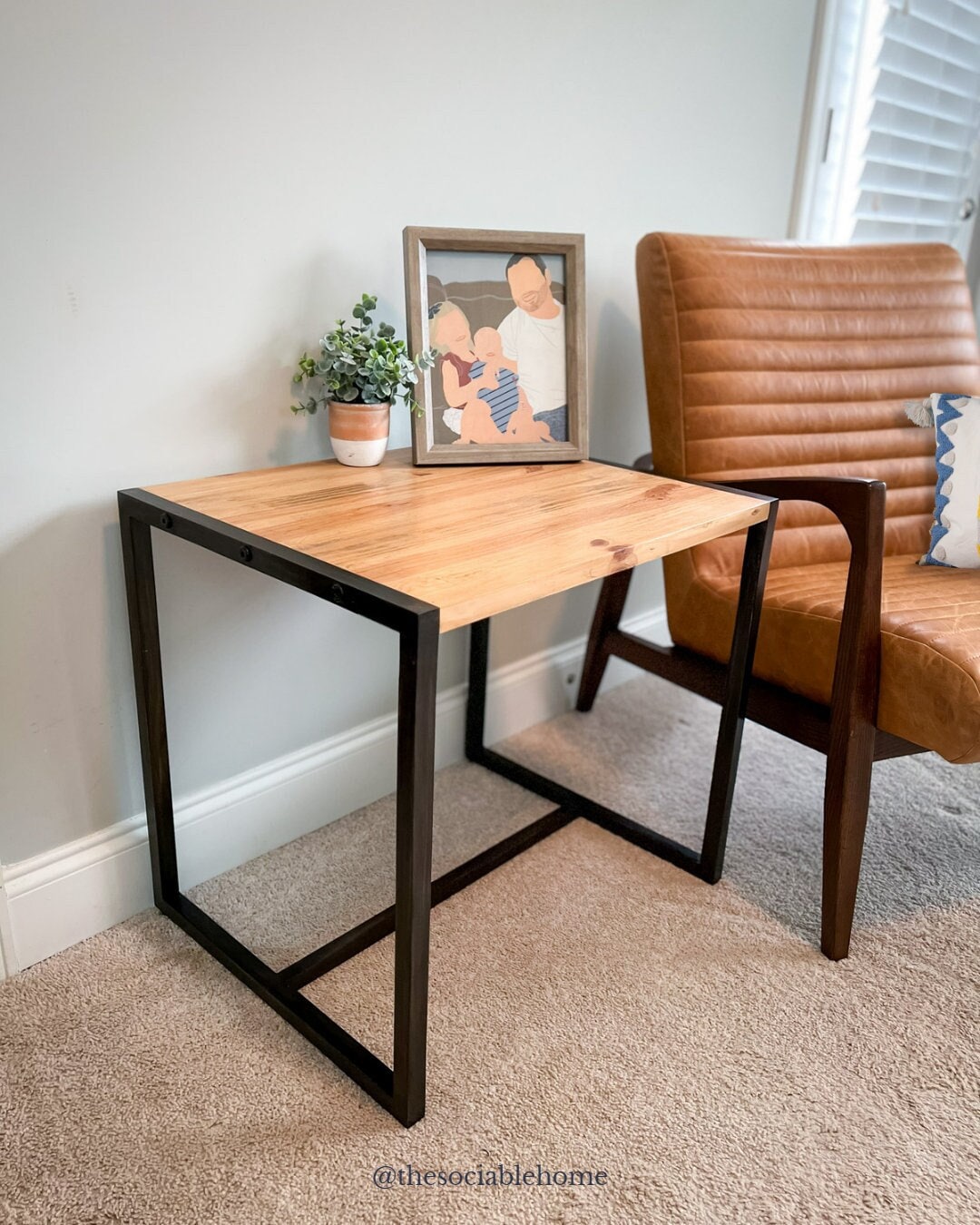 Rustic Hardwood Side Table Many Colors Modern Wood End - Etsy