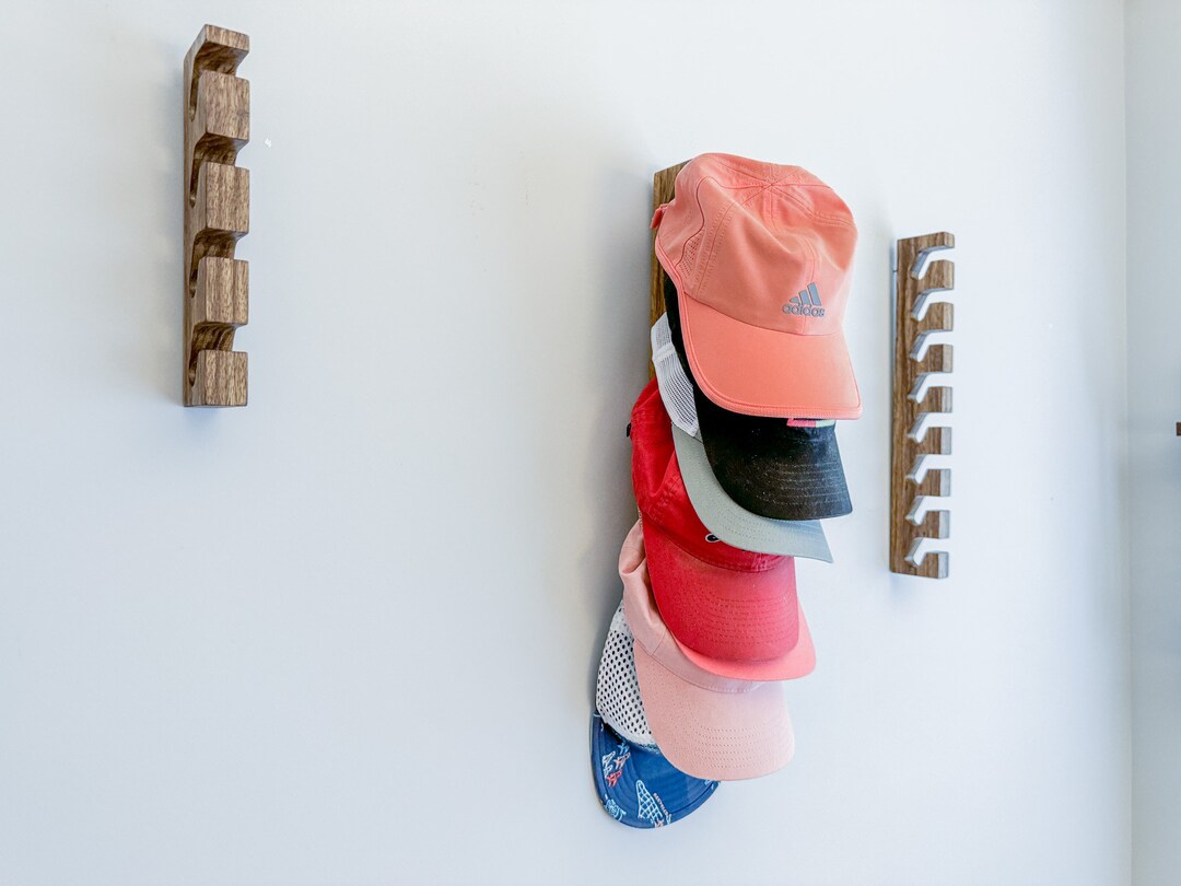 Deluxe Wood Hat Rack: Customizable Color & Size, Stylish Hat Storage - Etsy